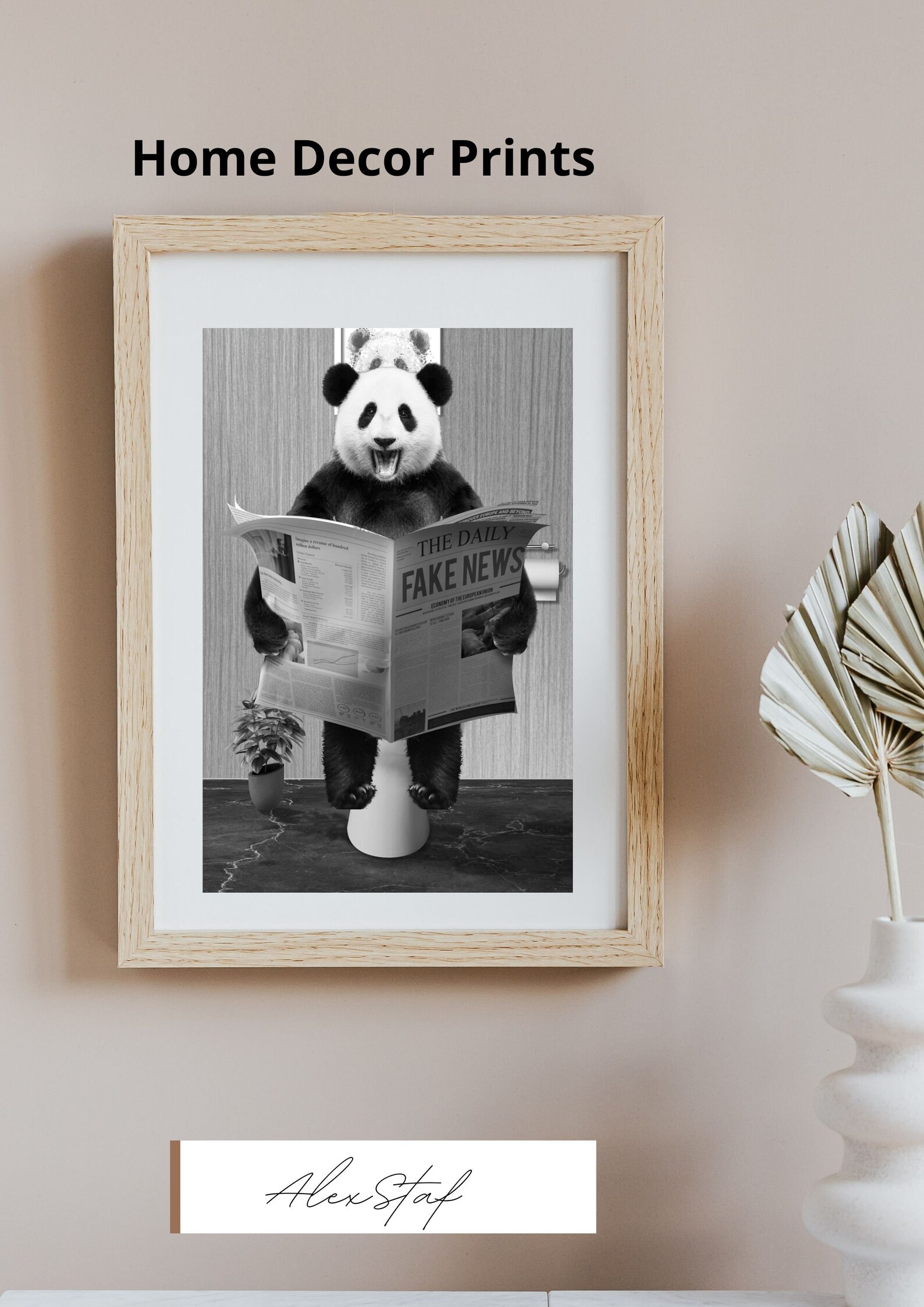 FUNNY BATHROOM PRINT Panda Panda in Toiletkids Bathroom - Etsy