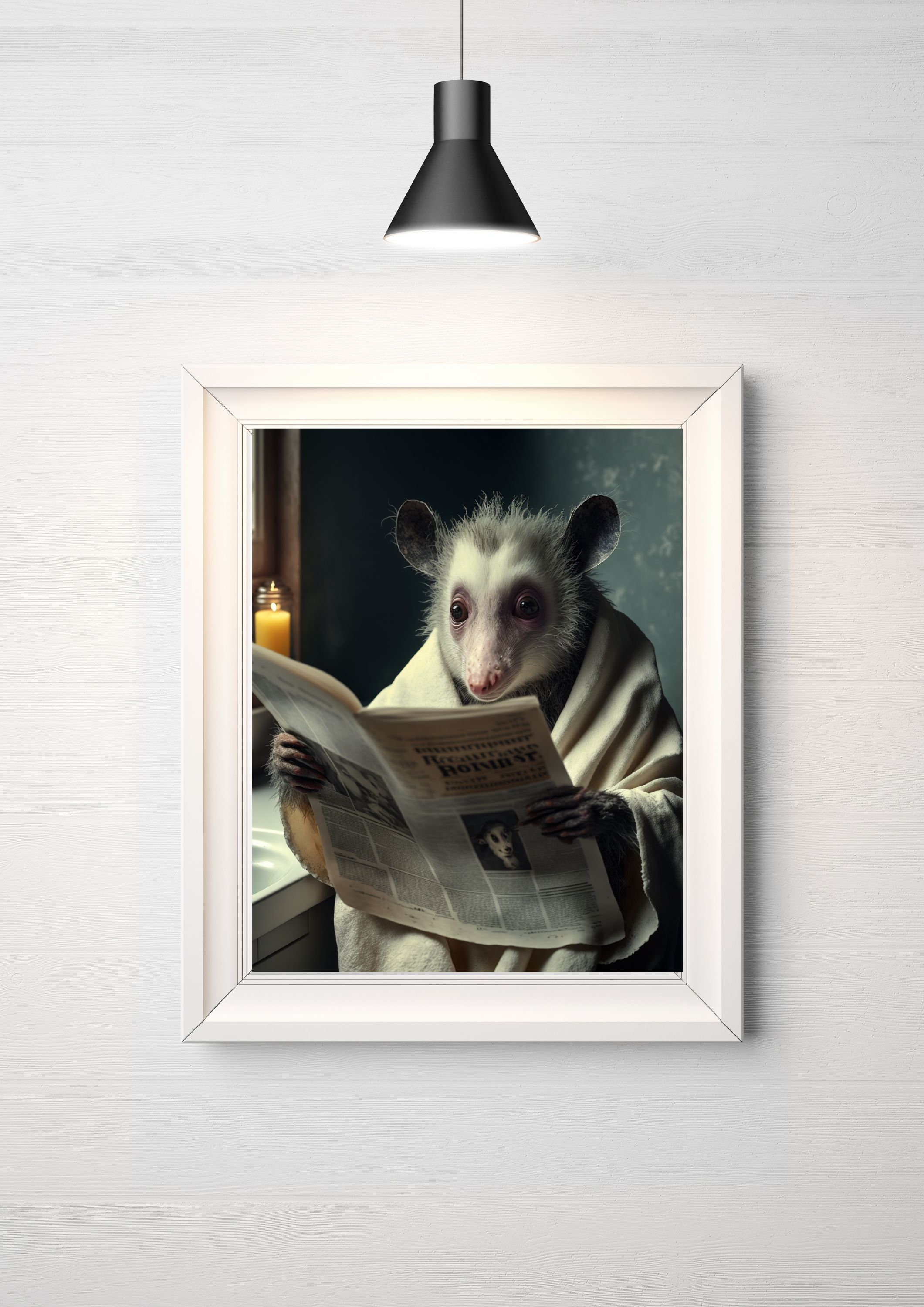 Possum in the Toilet Reading a Newspaper, Instant Download, Possum ...