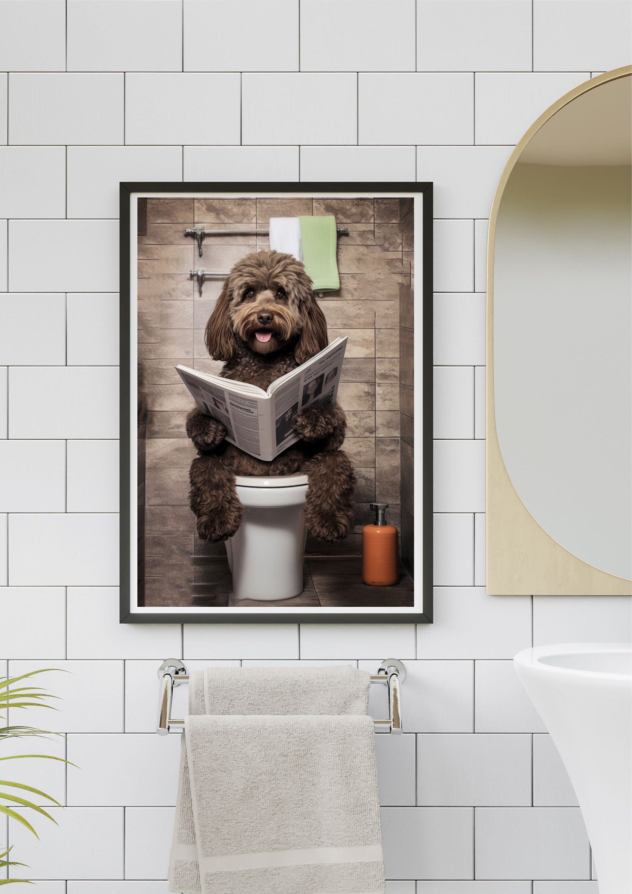Funny Cockapoo Wall Art, Funny Bathroom Print, Toilet Poster, Bathroom ...