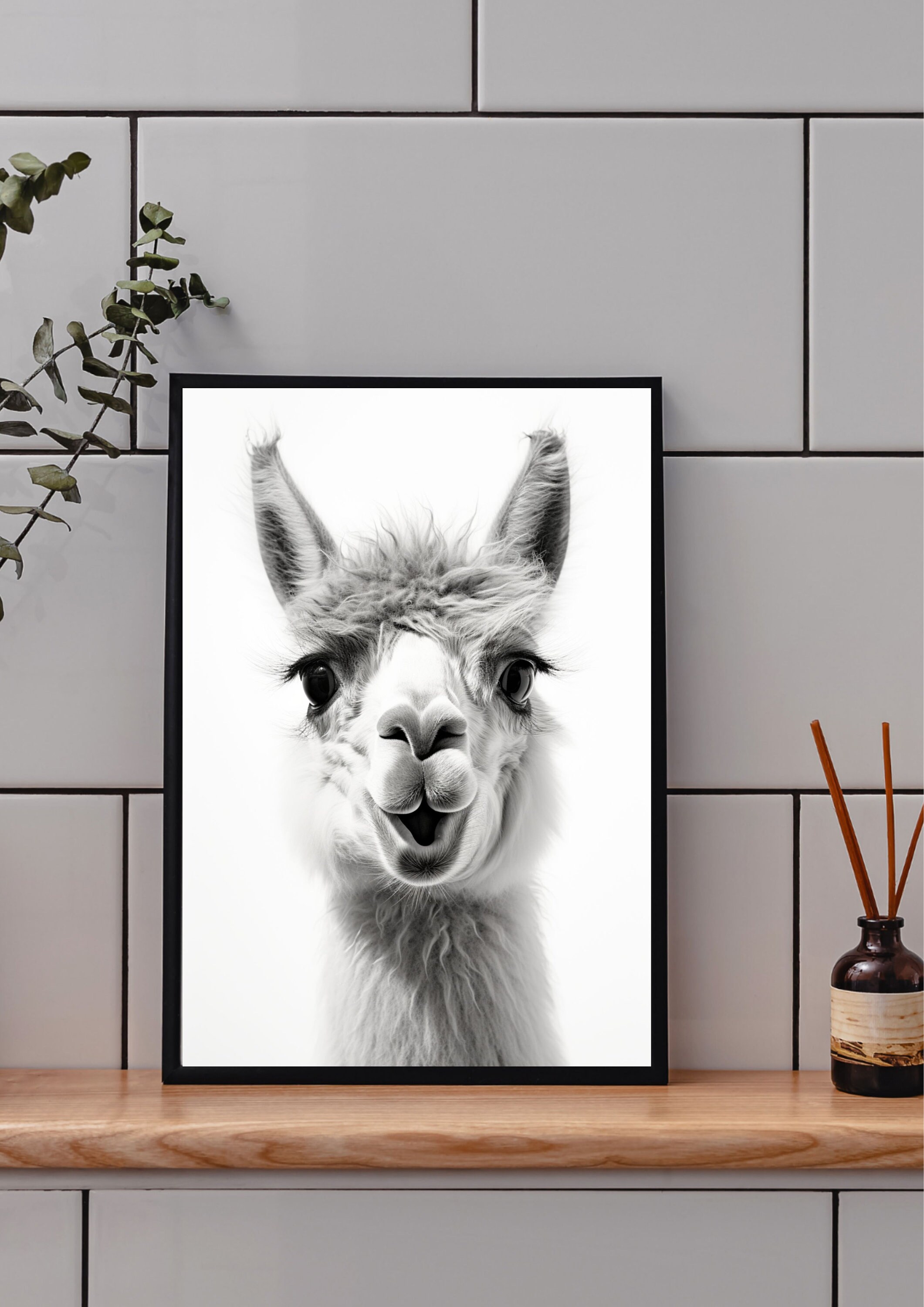Alpacas, Alpaca Print, Nursery Wall Art, Digital Download, Black and ...