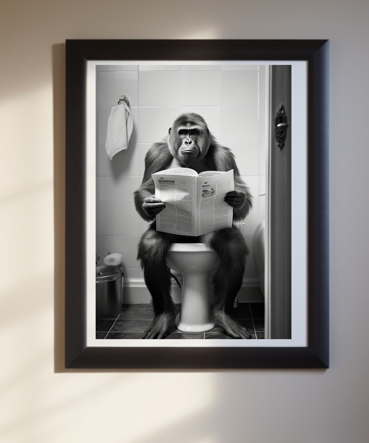 Funny Gorilla Oh My Eyes My Eyes Bathroom Poster Monkey - Etsy