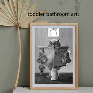 Owl Print, Funny Bathroom Art, Owl in Toilet, Toilet Owl, Owl in Toilet ...