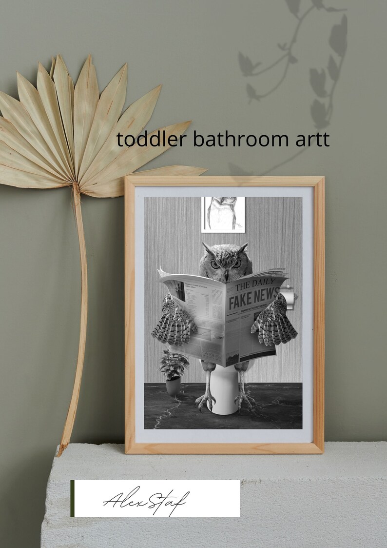 Owl Print Funny Bathroom Art Owl in Toilet Toilet Owl Owl - Etsy