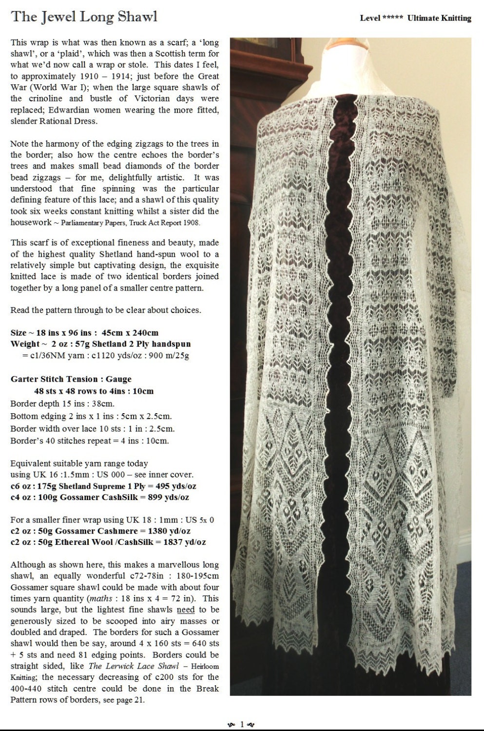 The Jewel Long Shawl Book & Pdf Package - Etsy