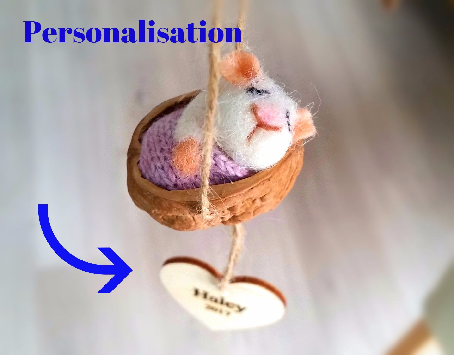 Sleeping mouse in a walnut shell Needle felted ornament Gift | Etsy