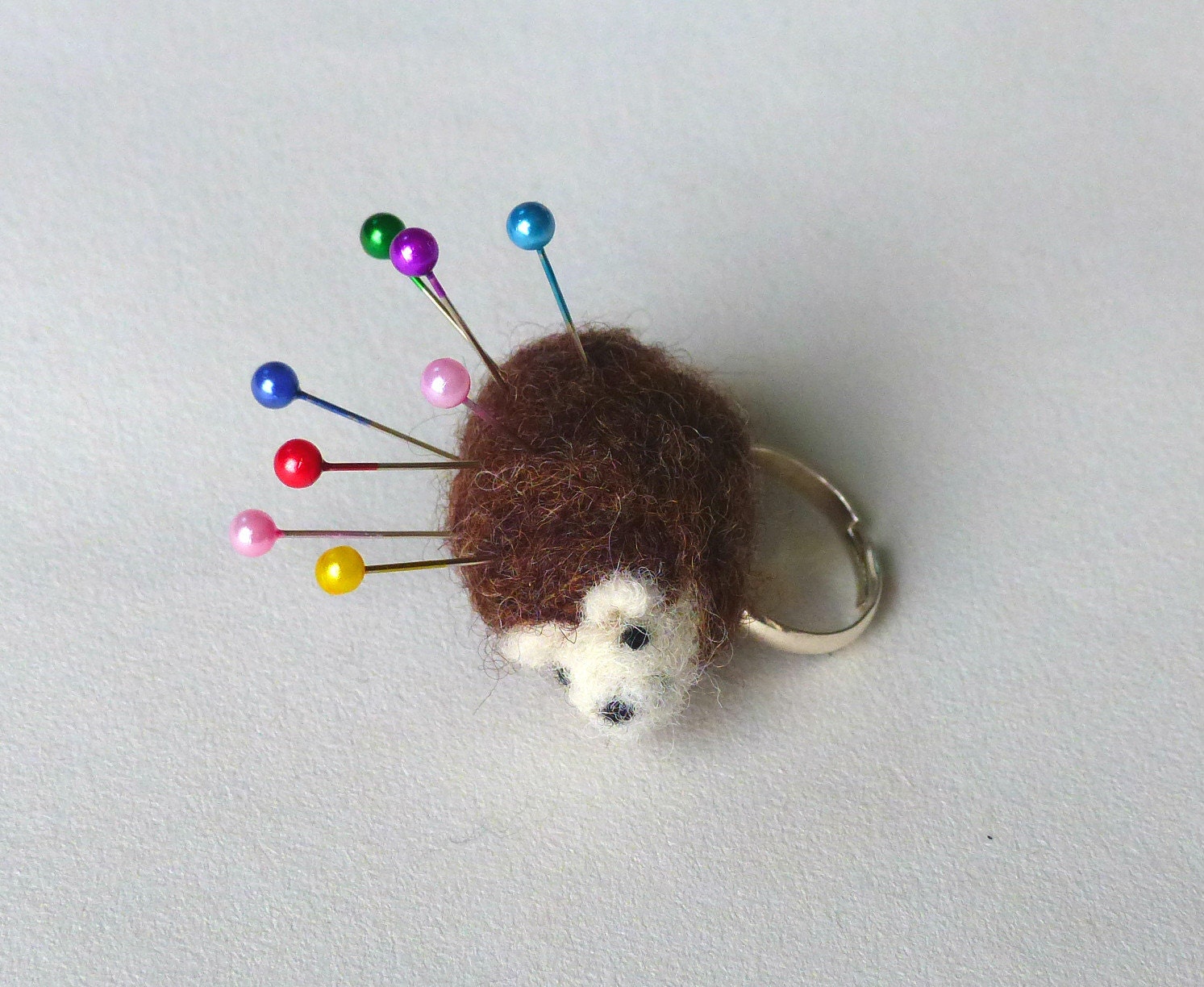 Hedgehog Pincushion Ring Needle Felted Pincushion Ring Gift - Etsy