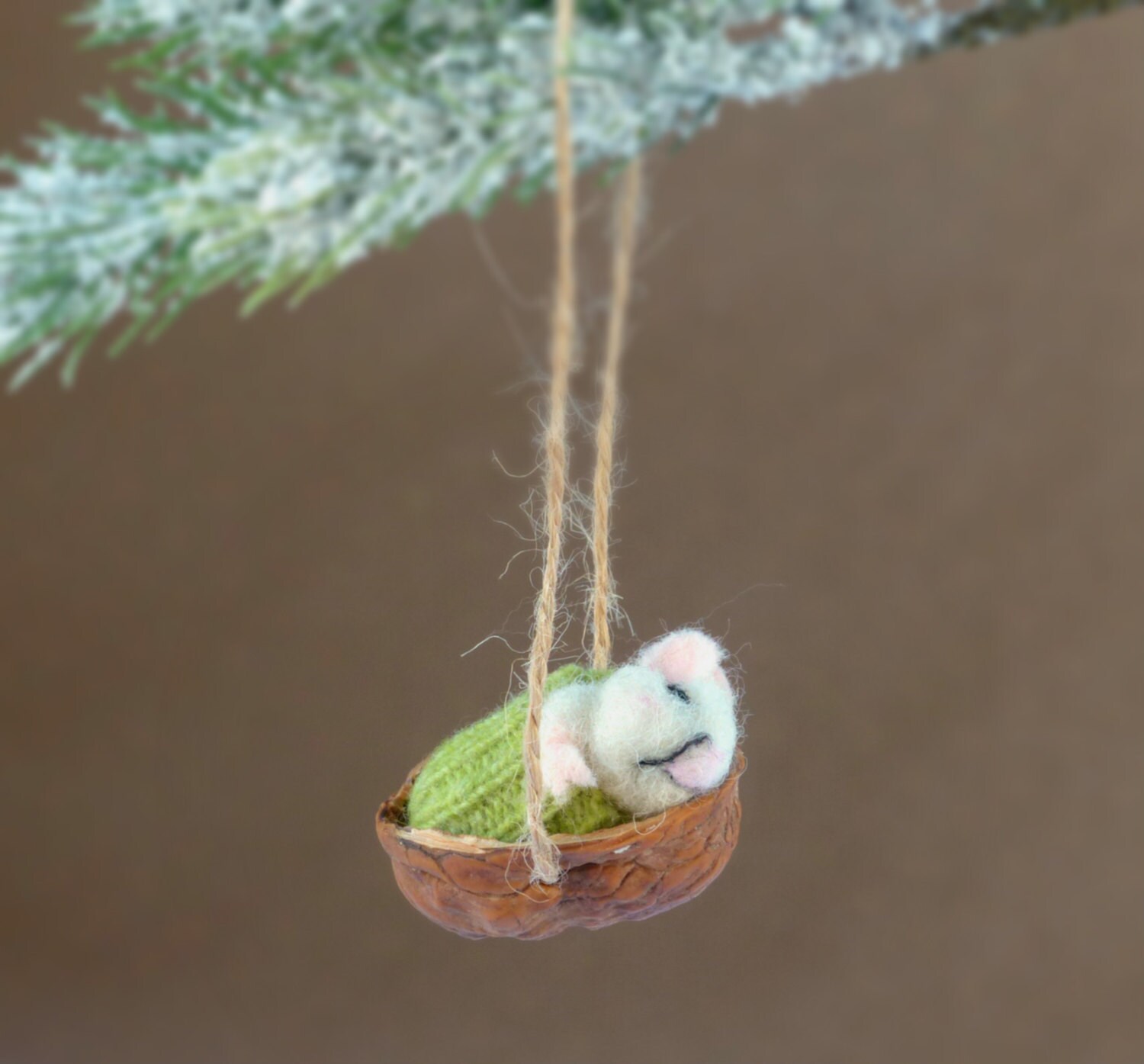 Sleeping Mouse in a Walnut Shell Needle Felted Ornament Gift - Etsy