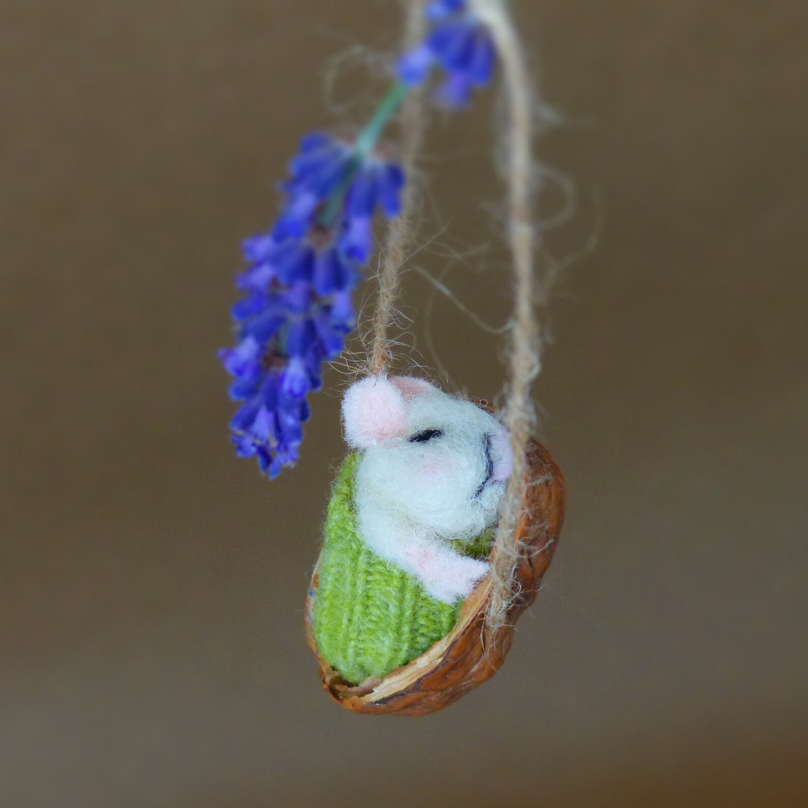Sleeping Mouse in a Walnut Shell Needle Felted Ornament Gift - Etsy