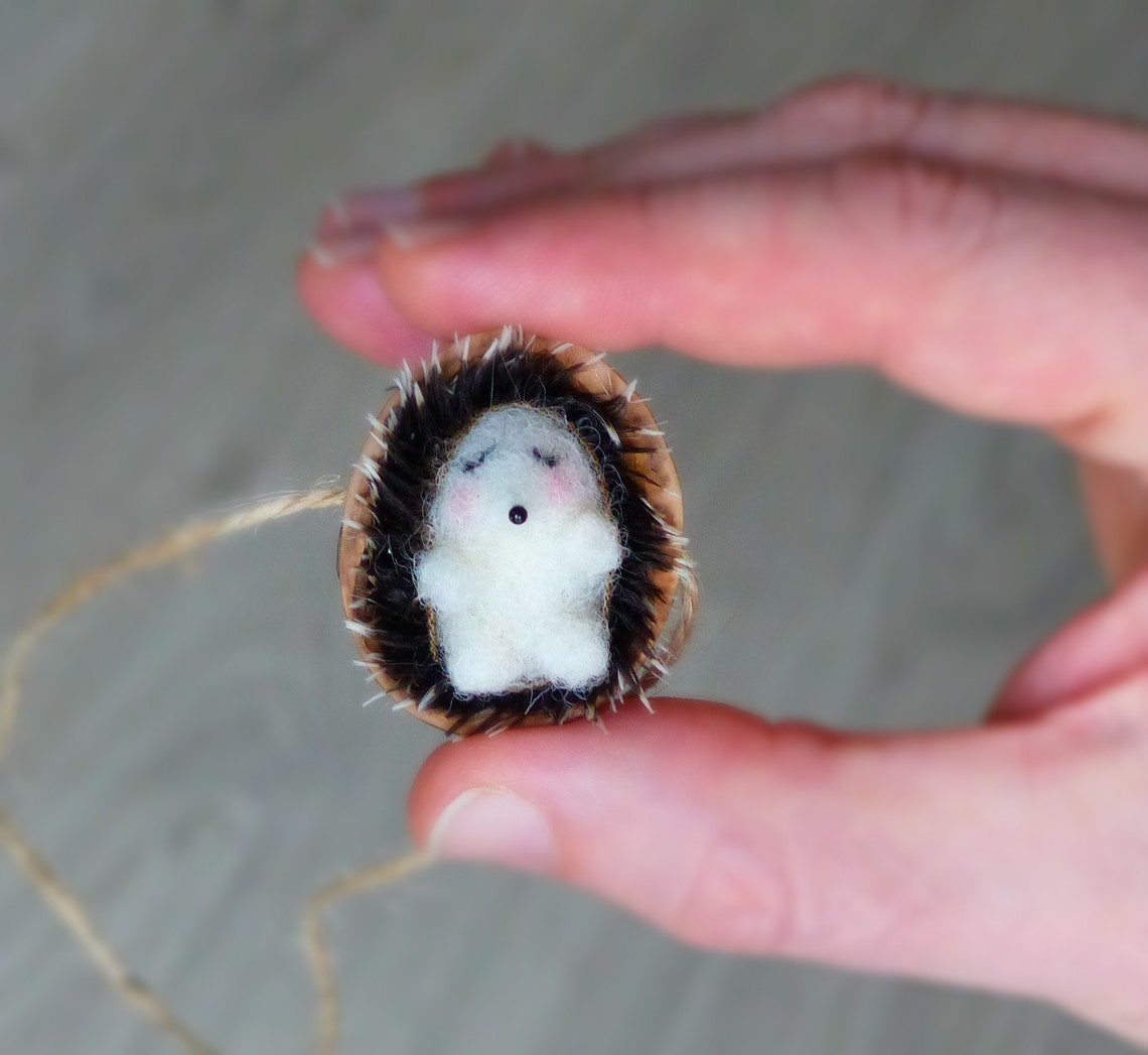 Sleeping Hedgehog in a Walnut Shell Needle Felted Hedgehog - Etsy
