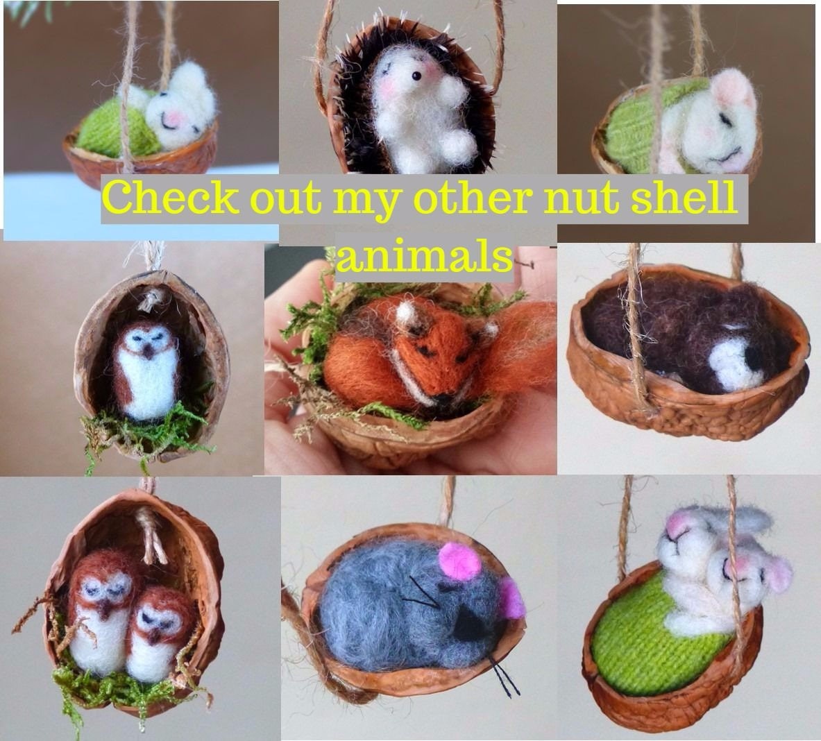 Sleeping Mouse in a Walnut Shell Needle Felted Ornament Gift - Etsy