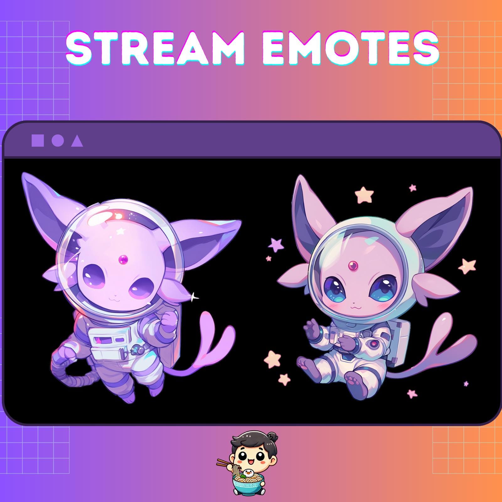 Astronaut Espeon Twitch Emotes | Unique Space-themed Emotes for ...