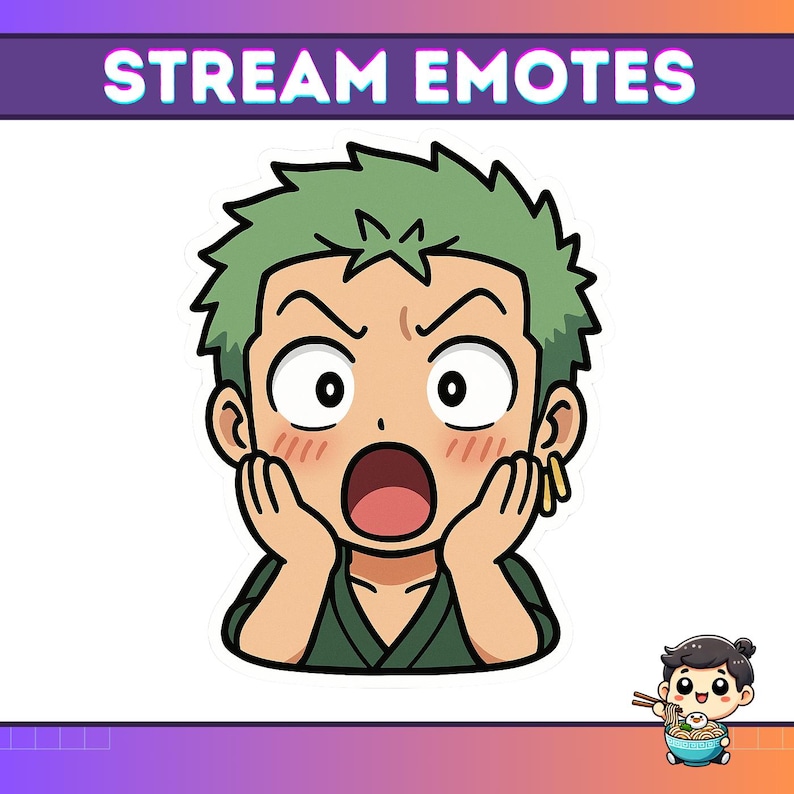 Surprised Character Emote With Hands on Cheeks for Streamers (digital ...