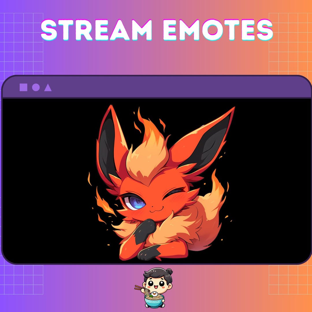 Goth Flareon Twitch Emote | Unique Dark-themed Pokémon Emotes for ...