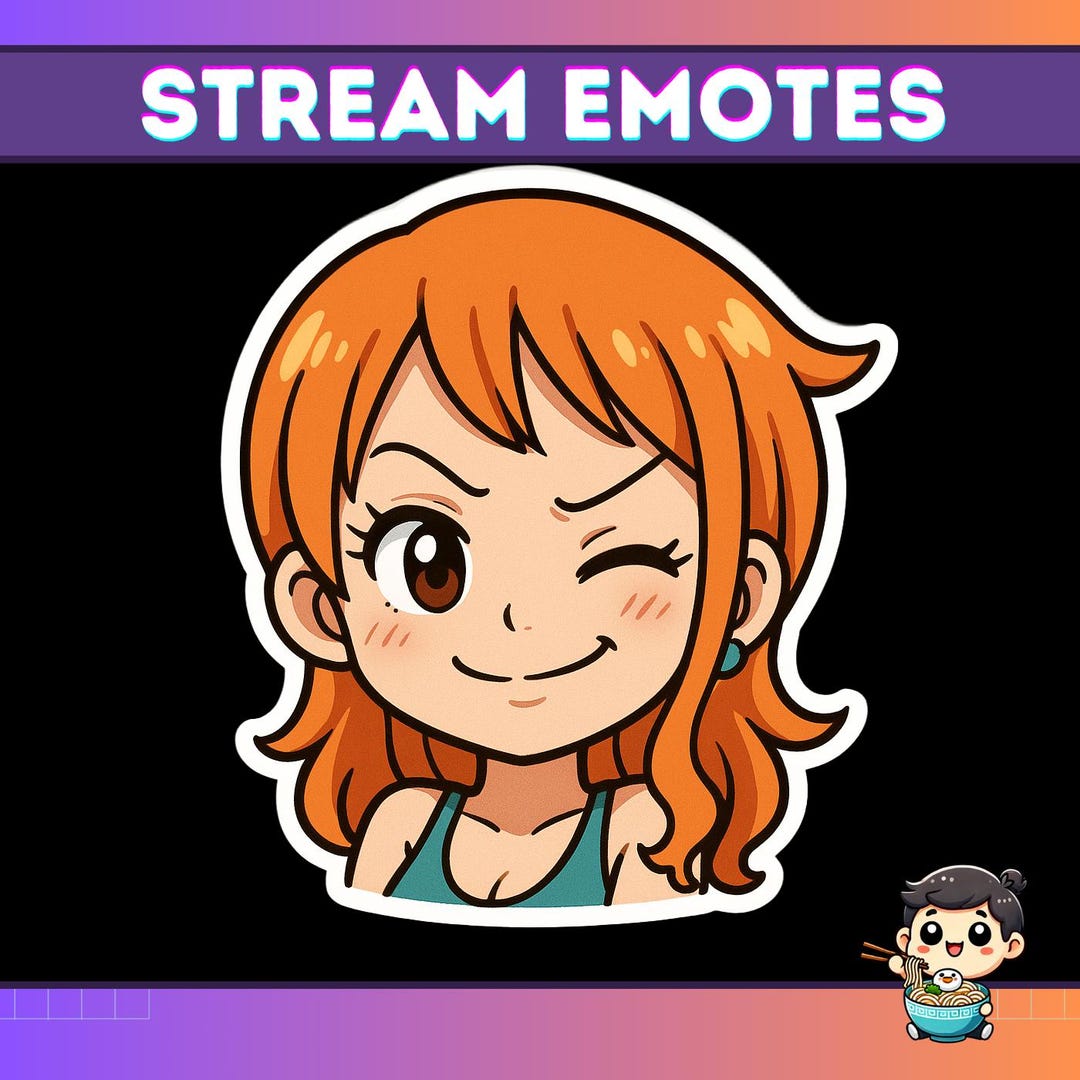 Cheeky Wink Character Emote With Playful Smirk for Streaming (digital ...