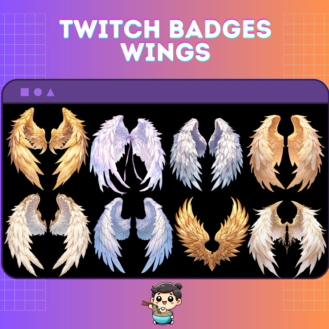 Angel Wing Twitch Badges: Unique Streamer Designs (digital Download) - Etsy
