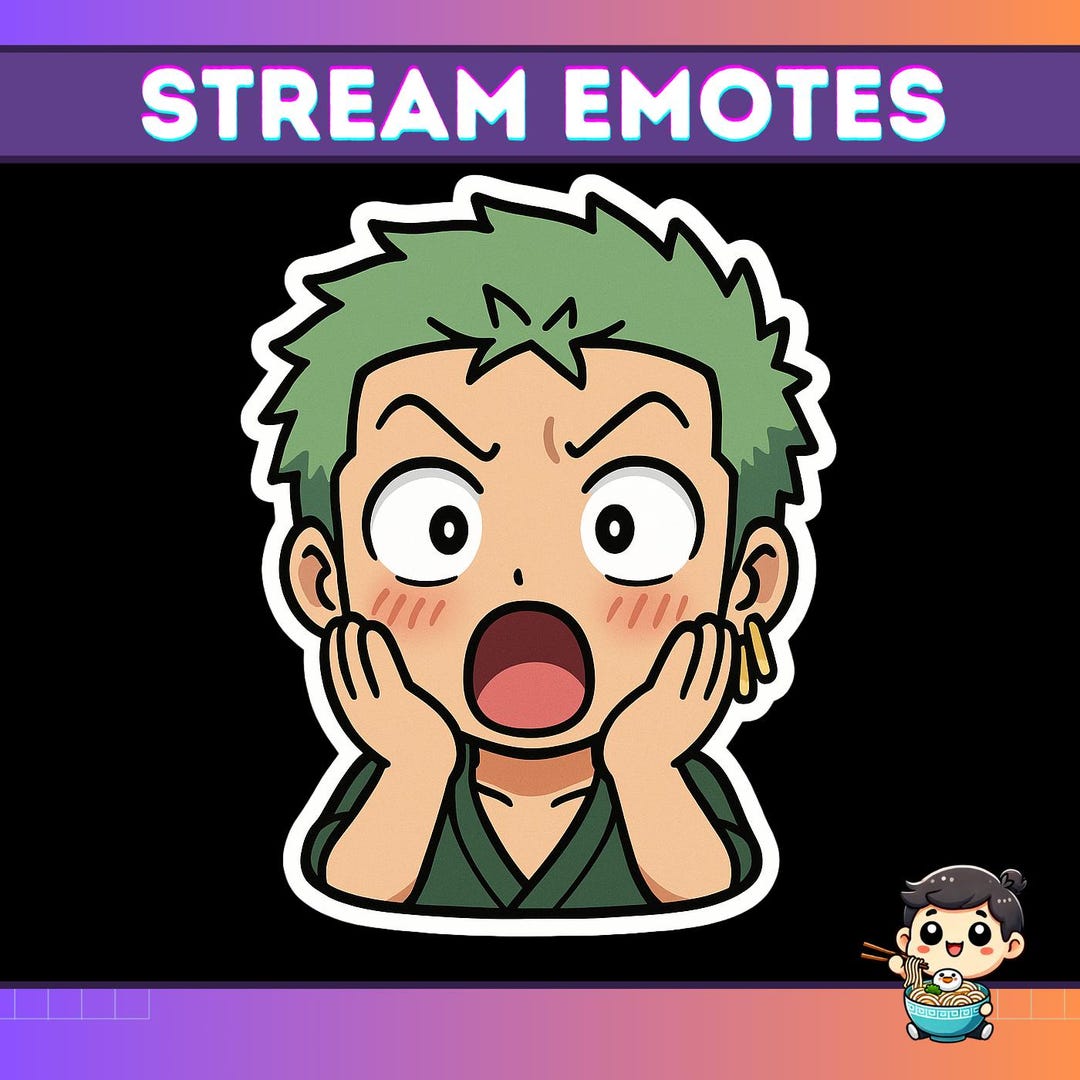 Surprised Character Emote With Hands on Cheeks for Streamers (digital ...