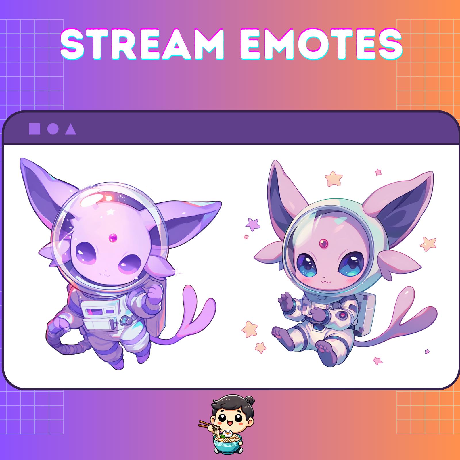 Astronaut Espeon Twitch Emotes | Unique Space-themed Emotes for ...