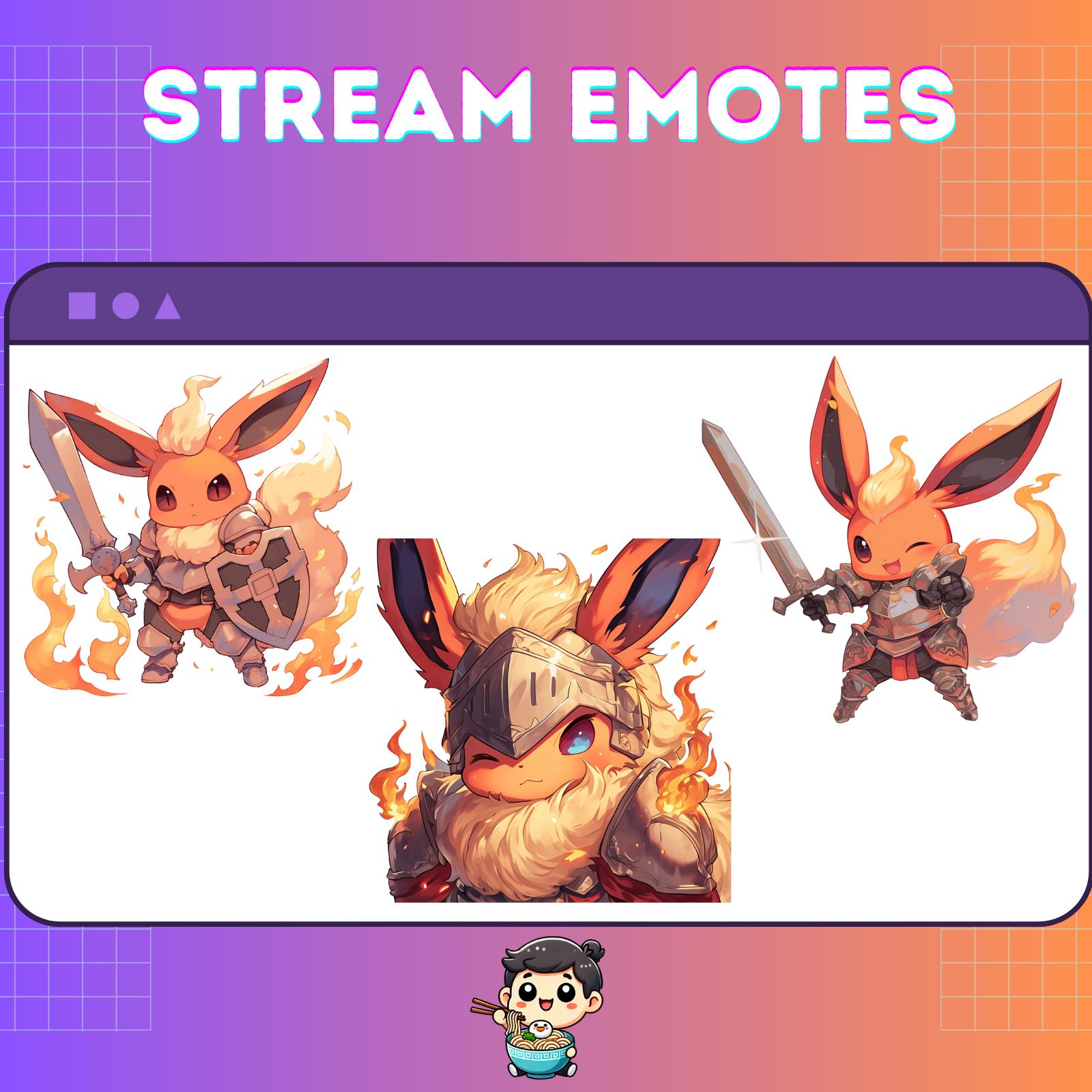 Knight Flareon Twitch Emotes: Medieval Gamer Emotes (digital Download ...