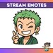 Cheerful Character Wink With Peace Sign Emote (digital Asset) - Etsy