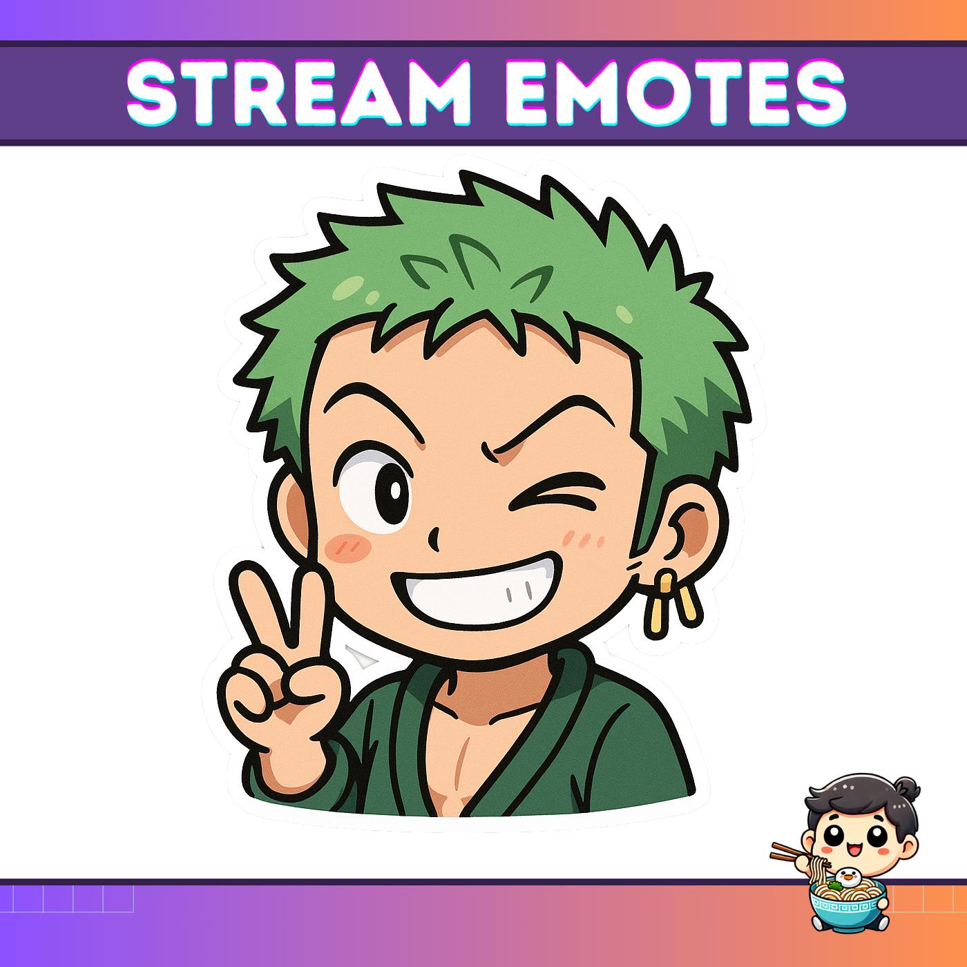 Cheerful Character Wink With Peace Sign Emote (digital Asset) - Etsy