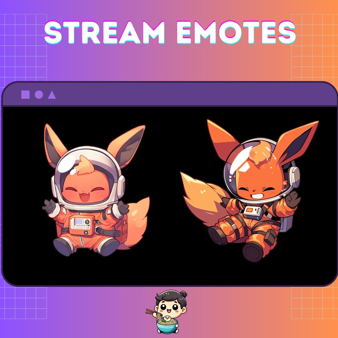 Astronaut Flareon Twitch Emotes | Unique Space-themed Emotes for ...