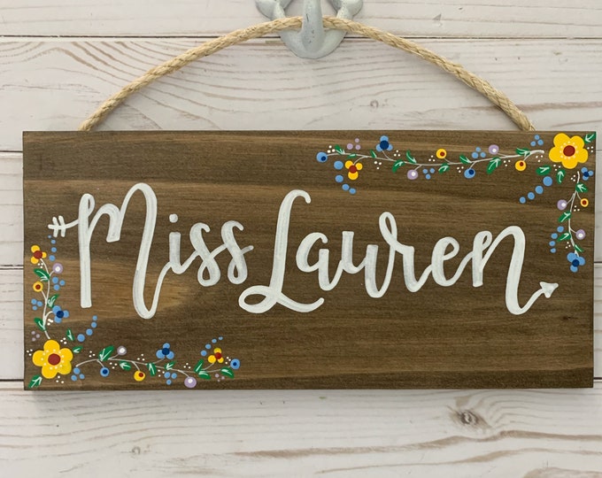 3D Teacher Door Sign, Custom Teacher Name Sign, Teacher Appreciate Gift ...