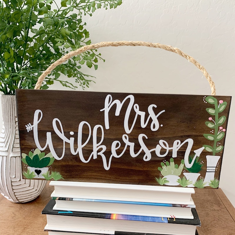 Teacher Name Sign - Etsy