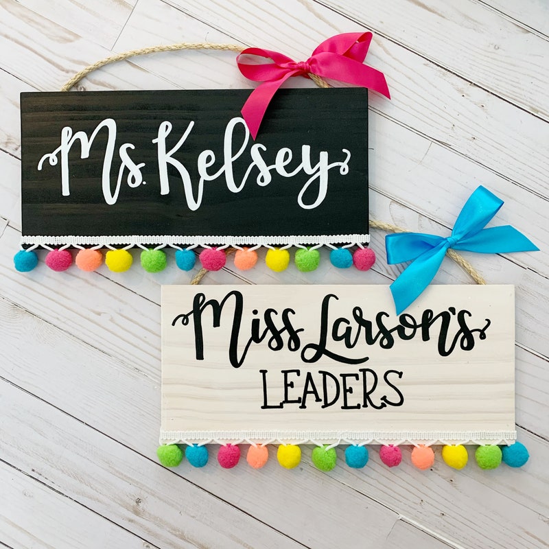 Rainbow Teacher Sign - Etsy