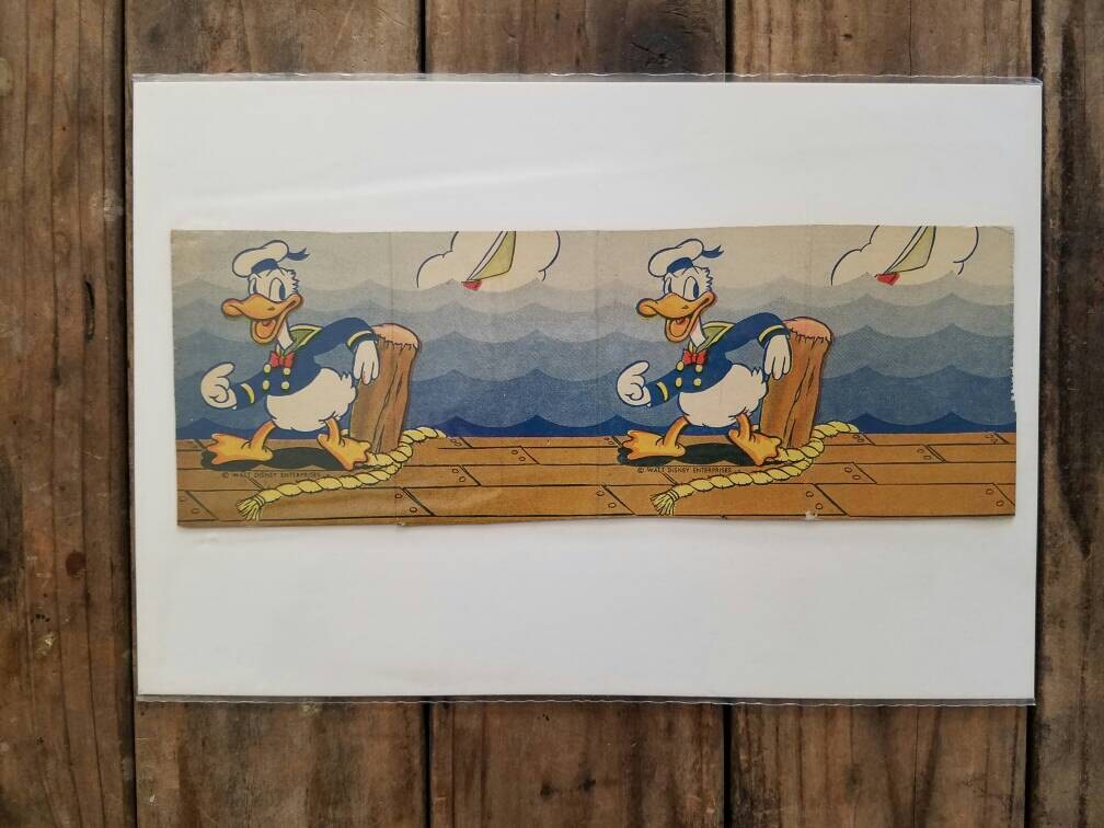 Vintage Disney Print Vintage Donald Duck Print Cardboard Etsy
