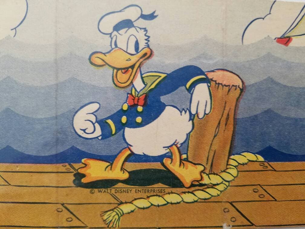 Vintage Disney Print / Vintage Donald Duck Print / Cardboard Print - Etsy