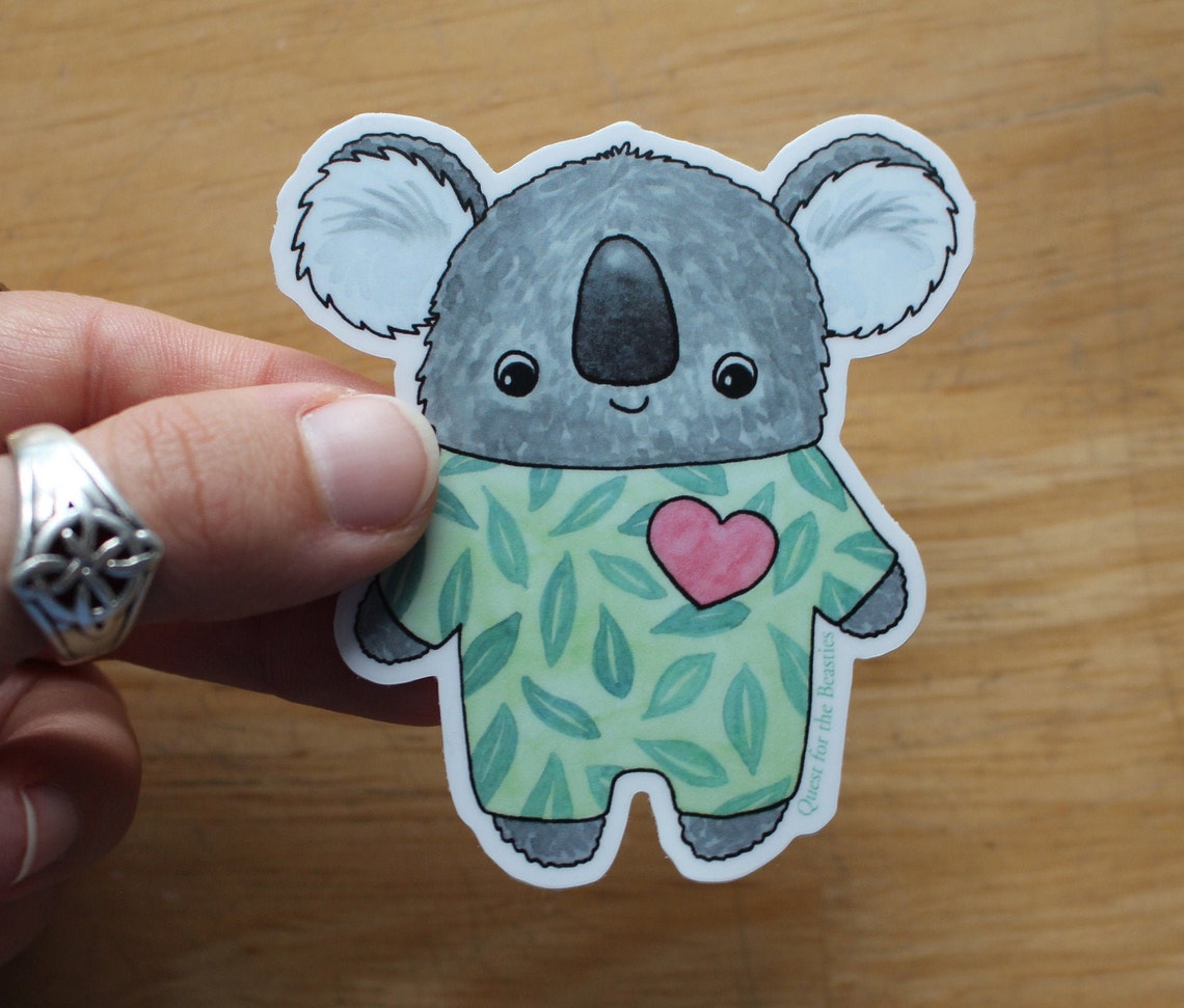 Baby Koala Vinyl Sticker Cute Koala in Pjs Decal Australia - Etsy