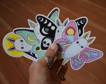 Moth Vinyl Sticker Pack 3 Stickers - Etsy