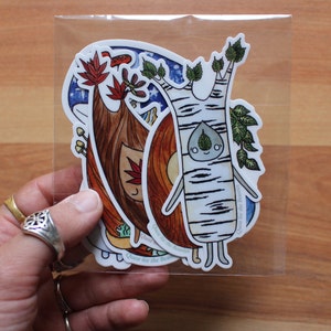 5 Pack Woodland Sticker Set for Water Bottle & Laptop, Cute Vinyl ...