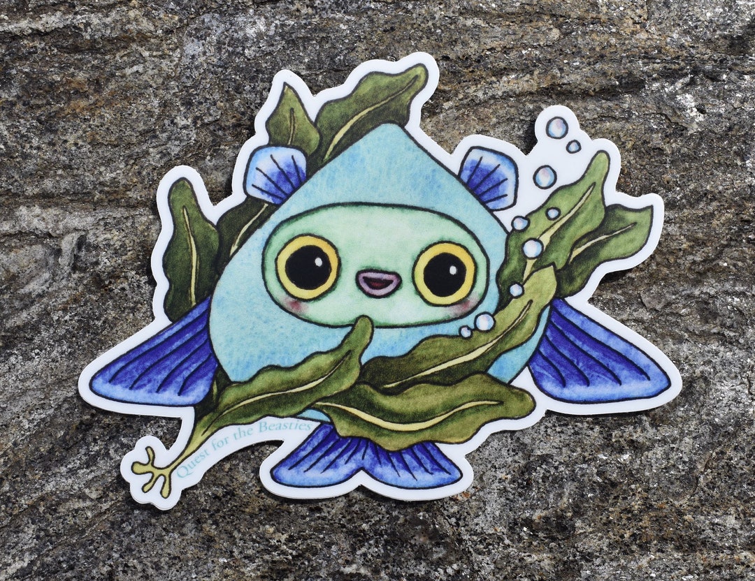 Kelp Fish Vinyl Sticker Blue Green Fishy Decal - Etsy UK