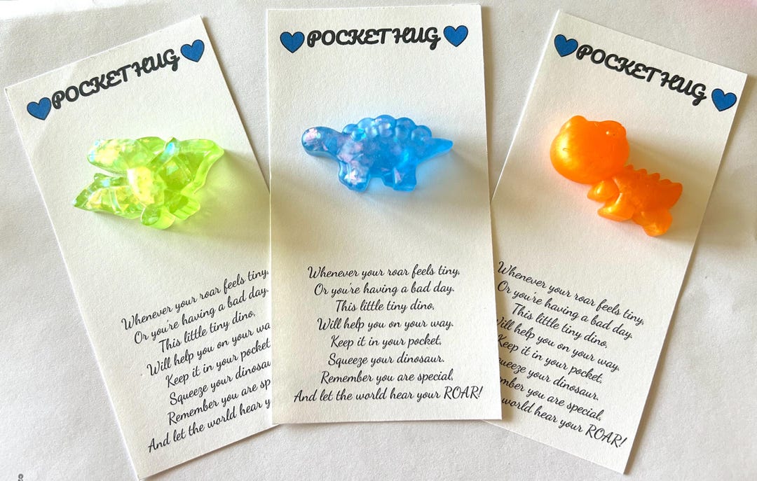 Handmade Resin Pocket Hug Dinosaurs - Etsy
