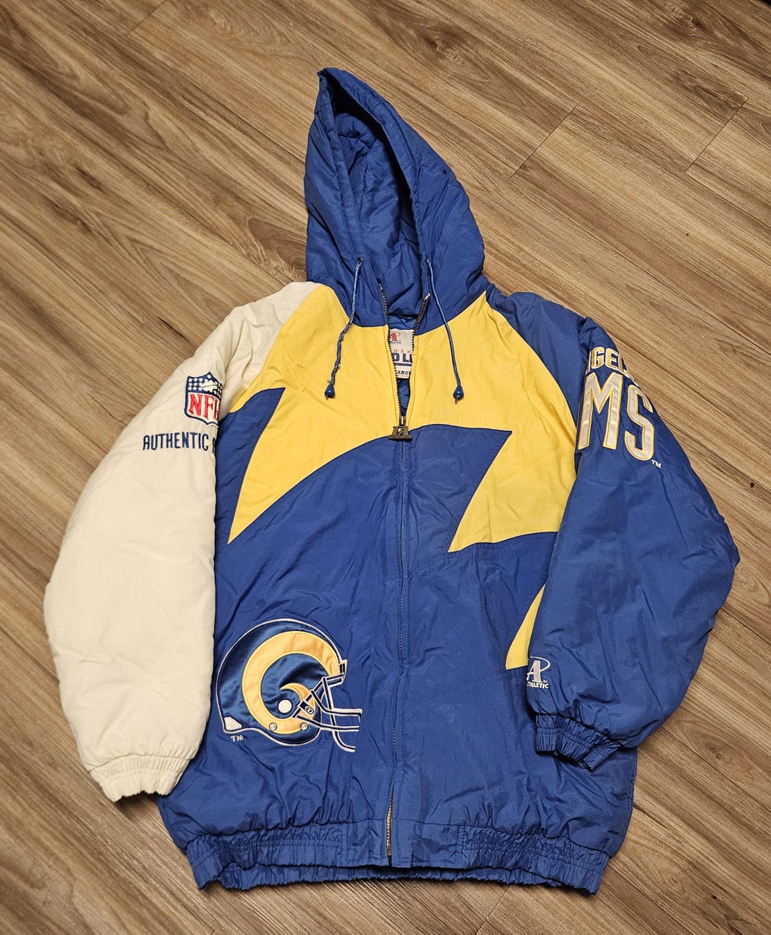1994 Large Rams Logo Athletic Jacket,la Rams Jacket,1994 Rams Jacket ...