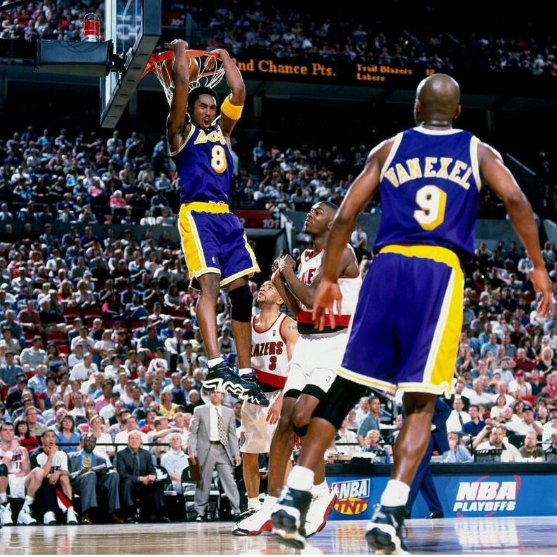 Cerca de mint 1990-96 Nick van exel jersey Los Angeles Lakers camiseta ...