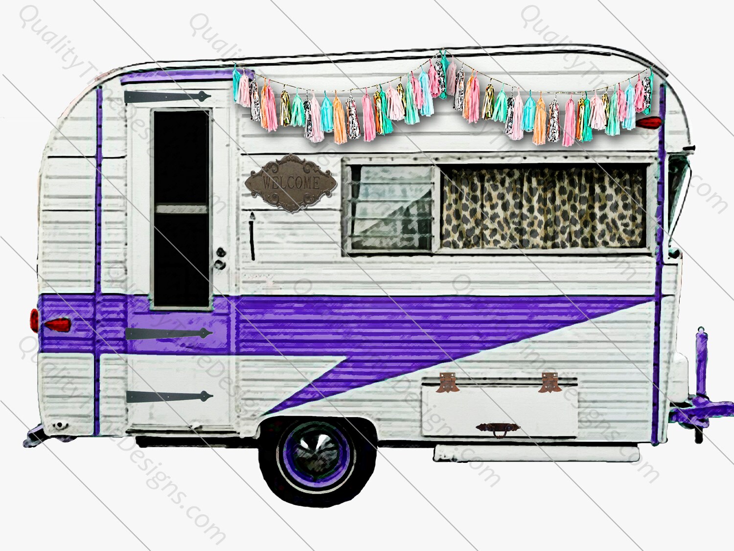Purple Camper Clipart Clip Art Trailor Vintage Camper - Etsy Denmark