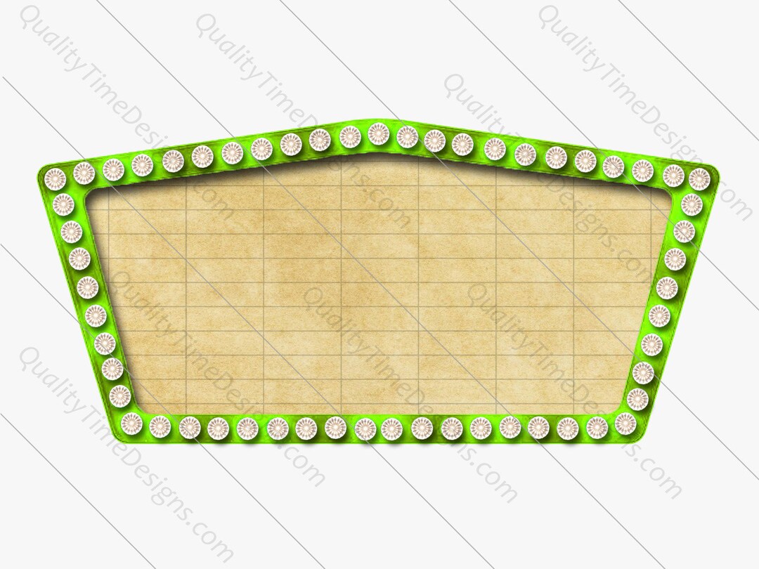 Green Marquee Sign Frame With Lights Vegas Sign Frame Png - Etsy