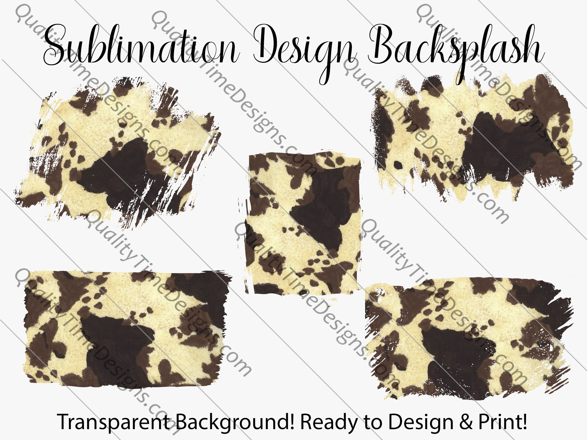Papercraft Materials Sublimation Design Transfer Background Brown Cow ...