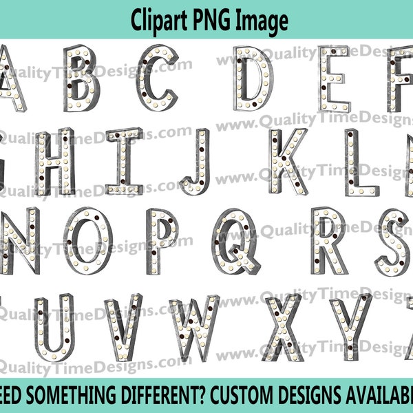 White Marquee Letters Png - Etsy