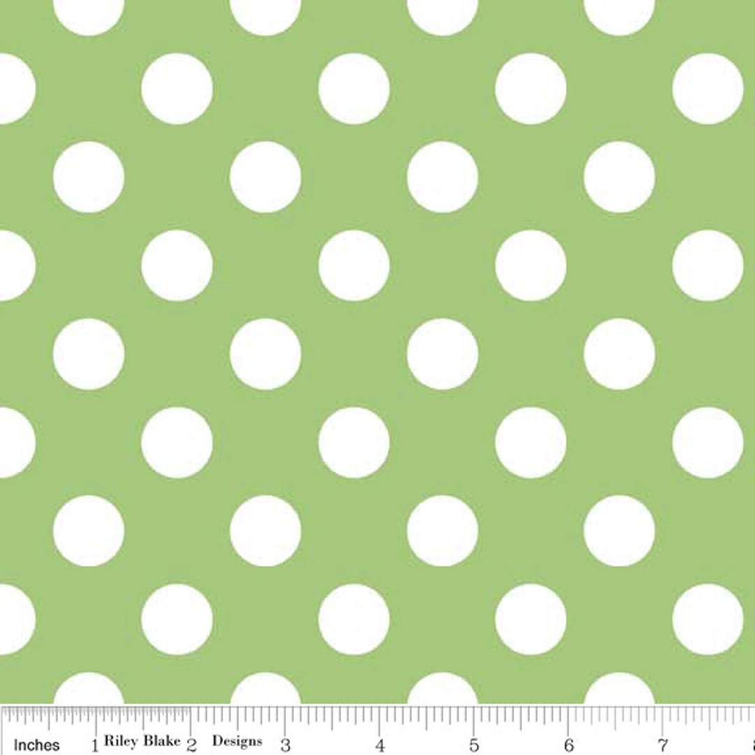 Dots Fabric 1 Yard Cut Riley Blake Designs Cotton Fabric Green Fabric ...