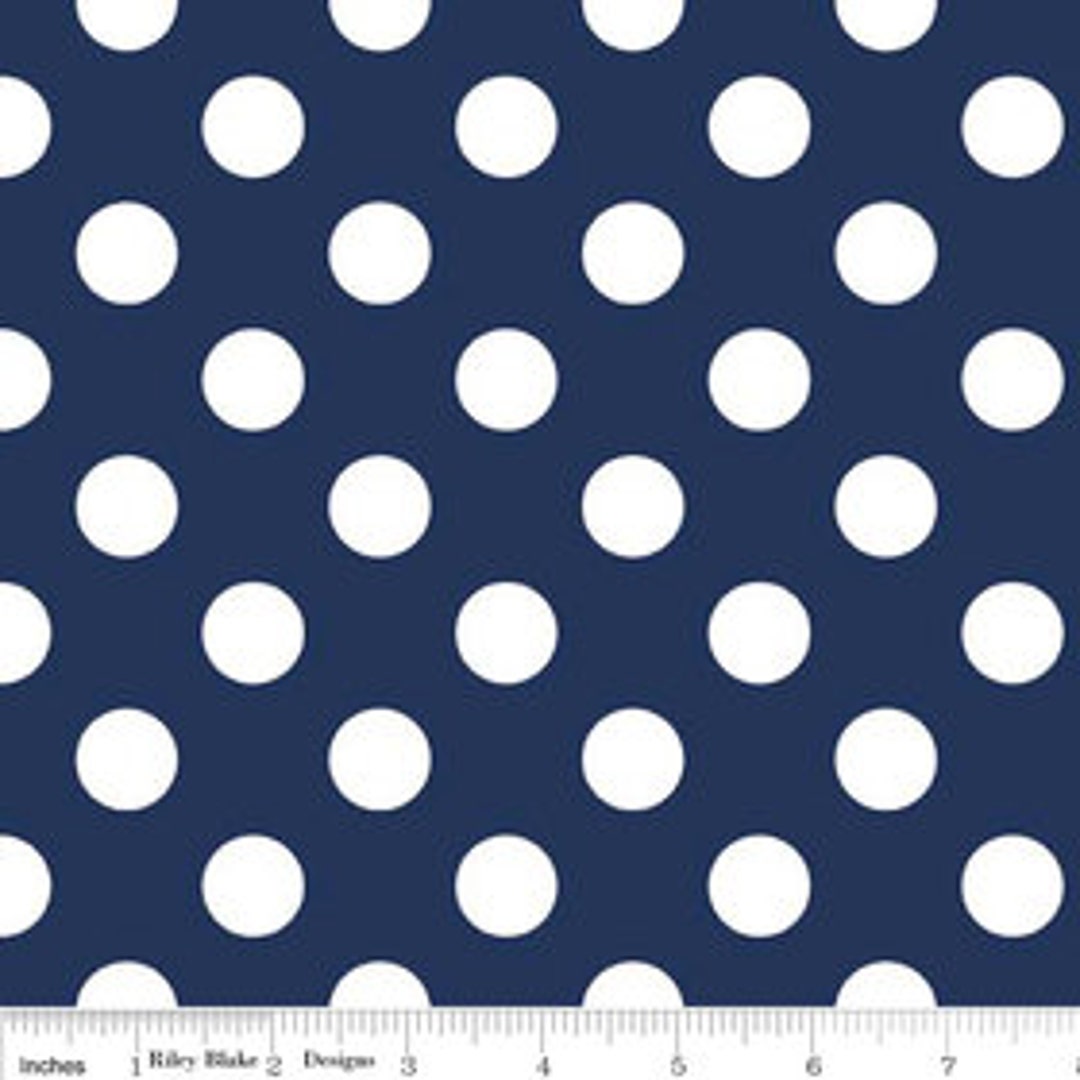 Dots Fabric Fat Quarter Cut Riley Blake Designs Cotton Fabric Navy ...