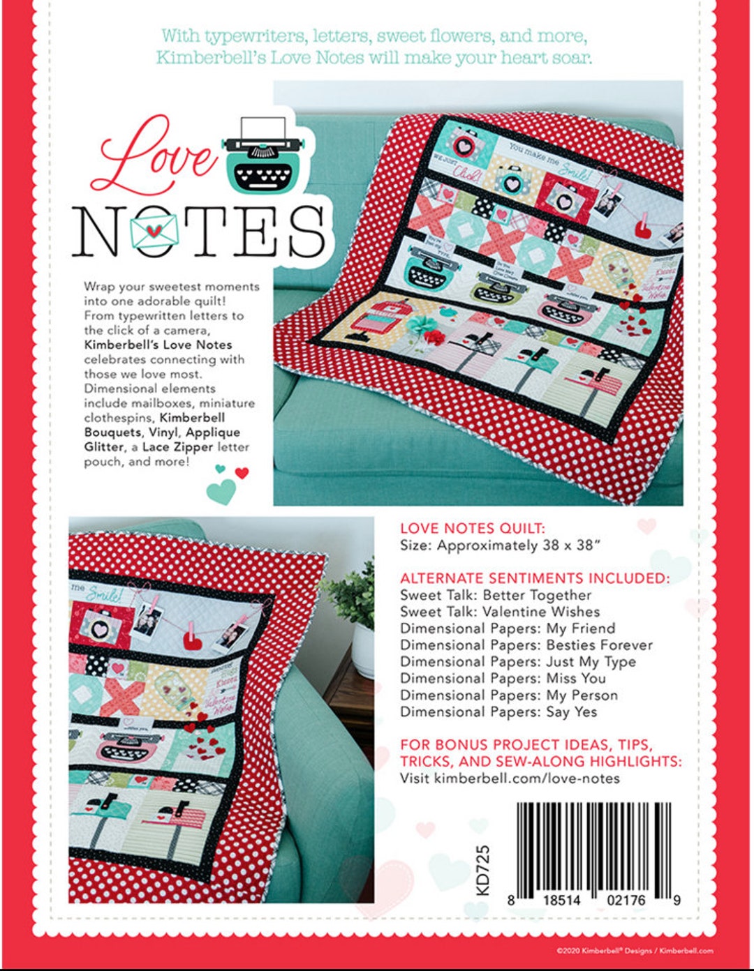 Love Notes Sewing Quilt Pattern - Sewing Pattern - Mystery Quilt Kit ...