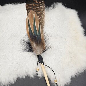 Authentic Native American Ceremonial Smudge Fans With Bone Bead Handles ...