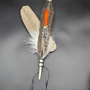Authentic Native American Ceremonial Smudge Fans With Bone Bead Handles ...