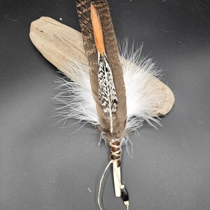 Authentic Native American Ceremonial Smudge Fans With Bone Bead Handles ...