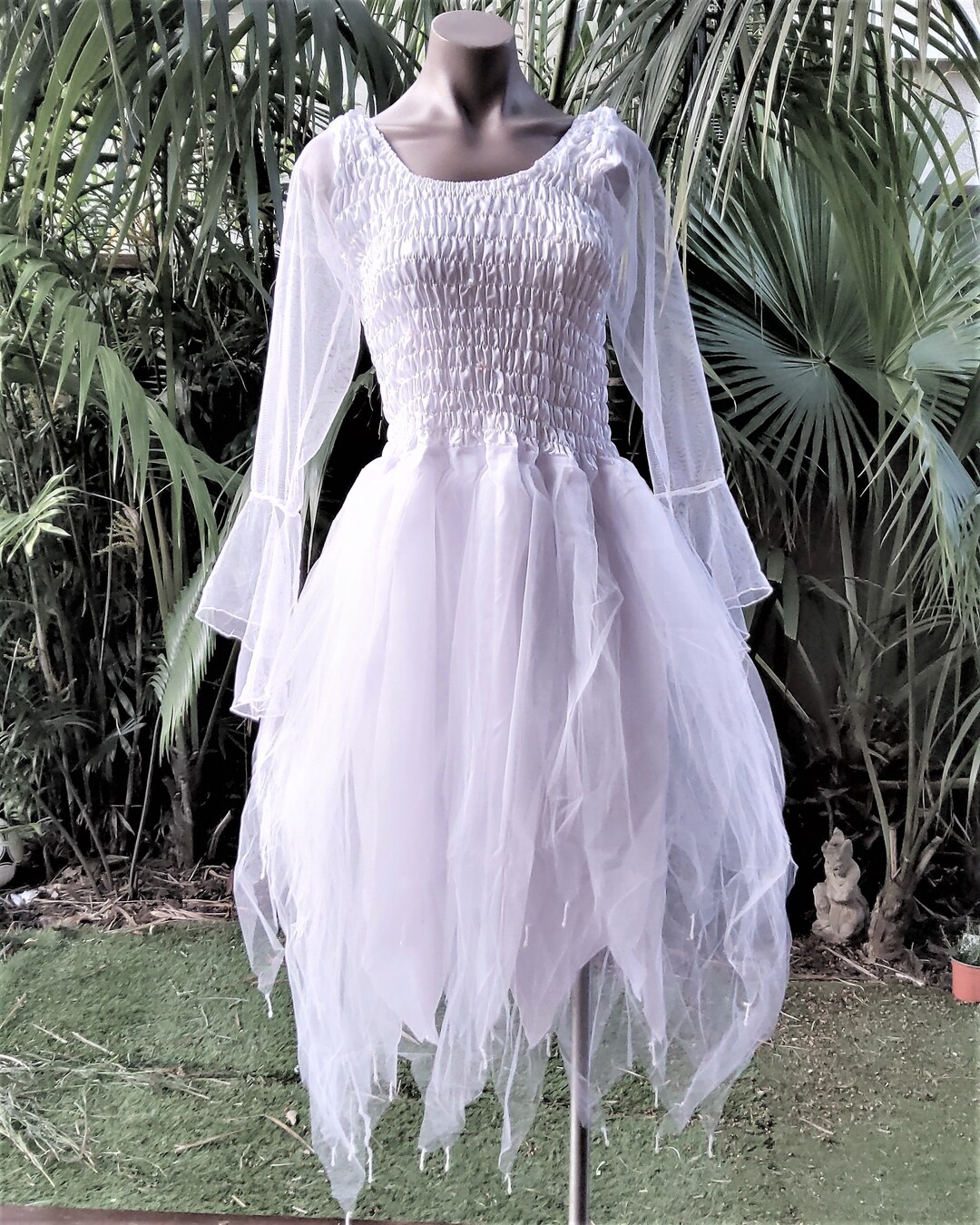 PLUS SIZE Women's Fairy Dress With Sleeves - (size: AUS 18-24) - White ...