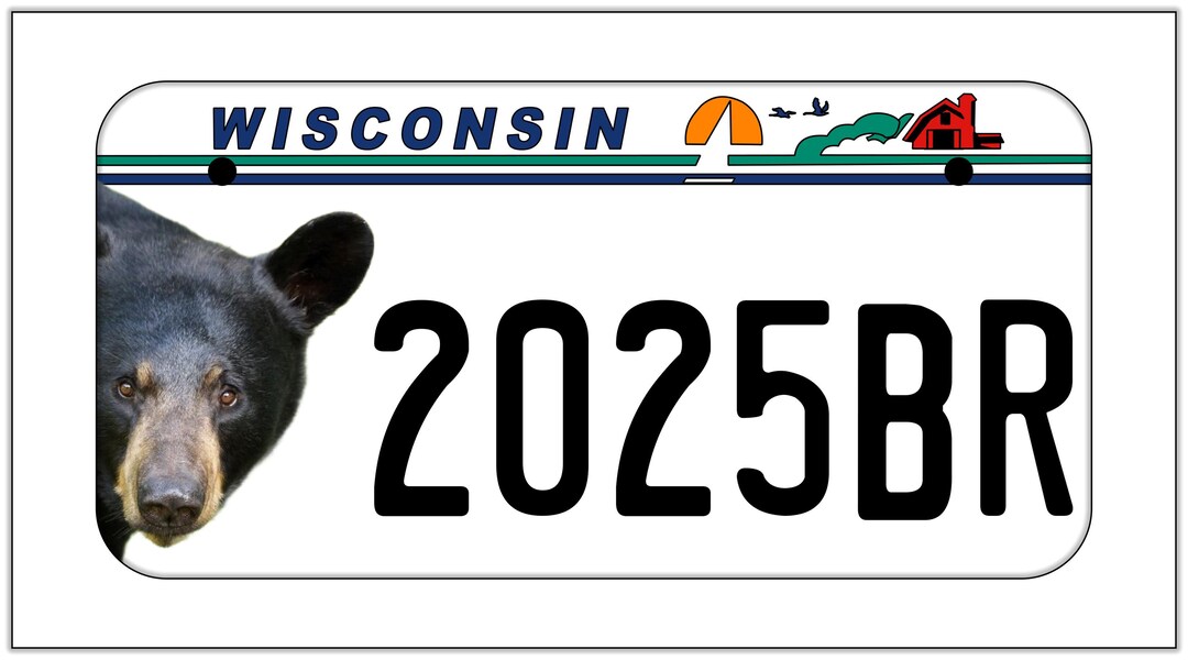 Wisconsin "5x10 Bear" ATV/UTV License Plate - Etsy