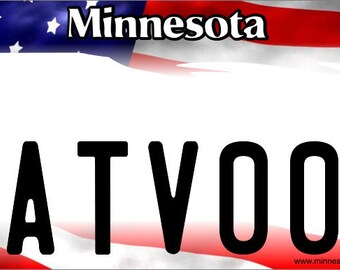 Minnesota ATV Plate, 4x7.50 3SH24 - Etsy